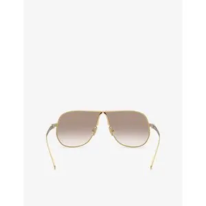 Miu Miu Aviator-frame Metal Sunglasses - Gold