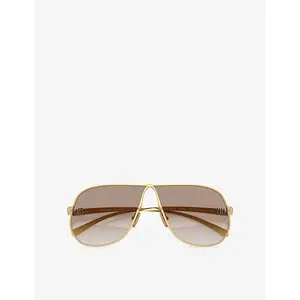 Miu Miu Aviator-frame Metal Sunglasses - Gold