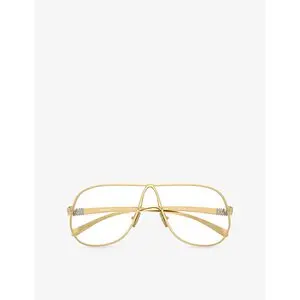 Miu Miu Aviator-frame Metal Glasses - Gold