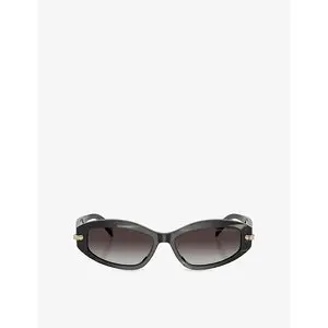 Michael Kors Oval Acetate Sunglasses - Black