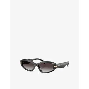 Michael Kors Oval Acetate Sunglasses - Black