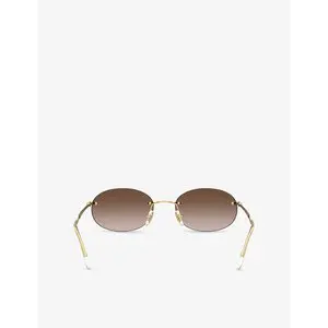 Ray-ban Oval-frame Metal Sunglasses - Gold