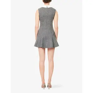 SELF-PORTRAIT Lace Bib Wool-blend Mini Dress