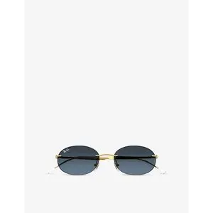 Ray-ban Rb3767 Oval-frame Metal Sunglasses - Gold