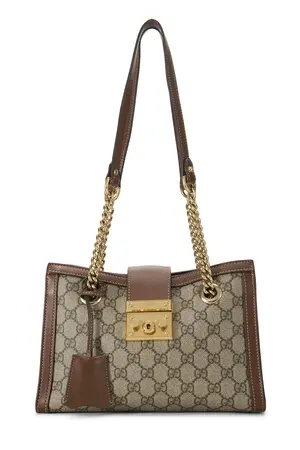 Gucci Gg Supreme Padlock Tote - Beige