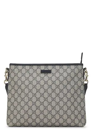 Gucci Gg Zip Flat Messenger - Navy