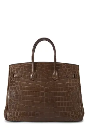 Hermès Gris Elephant Matte Crocodile Birkin 35 - Grey