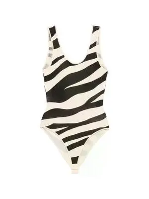 Sandro Zebra-print Bodysuit - Neutrals