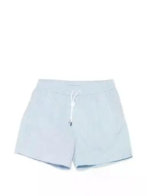 Fedeli Madeira Sakar-patterned Swim Shorts - Blue