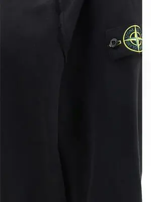Stone Island Cotton Sweatshirt With Patch - Black
