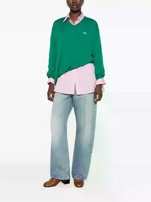 Loewe Asymmetric Draped Wool Sweater - Green