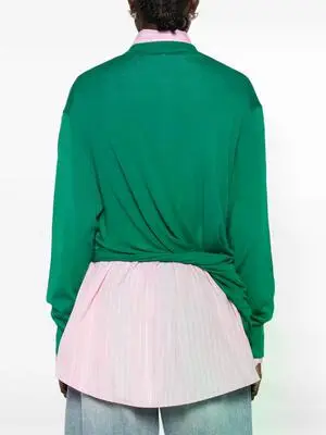 Loewe Asymmetric Draped Wool Sweater - Green