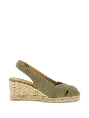 CastaÑer Diana Peep-toe Slingback Espadrilles - Green
