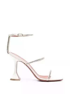 Amina Muaddi Gilda Crystal-embellished Sandals - White