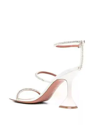 Amina Muaddi Gilda Crystal-embellished Sandals - White
