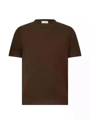 ROBERTO COLLINA Textured Knitted T-shirt - Brown