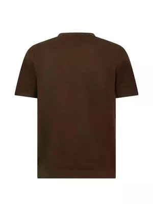 ROBERTO COLLINA Textured Knitted T-shirt - Brown