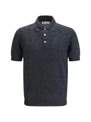 Brunello Cucinelli Button Short-sleeve Polo Shirt - Grey