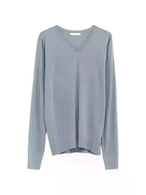 THE ROW V-neck Long Sleeve Sweater - Blue