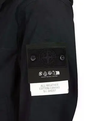 Stone Island Hooded Twill Cotton Jacket - Black