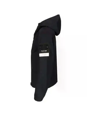 Stone Island Hooded Twill Cotton Jacket - Black