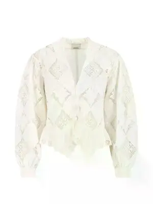 Isabel Marant Étoile Nina Ruffled V-neck Blouse - Neutrals