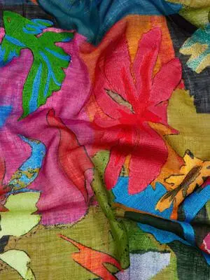 Paul Smith River Collage Floral Scarf - Pink