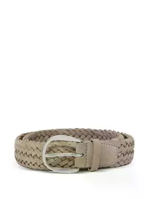 ORTIGNI Braided Leather Belt Neutrals