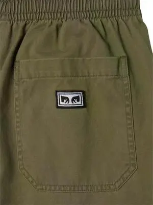 Obey Logo-patch Elasticated Shorts - Green