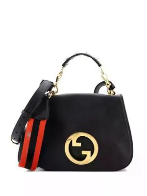 Gucci Web Blondie Flap Bag Leather Medium Shoulder Bag