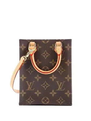 LOUIS VUITTON Petit Sac Plat Bag Monogram Canvas - Brown