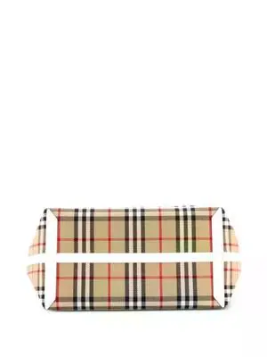Burberry London Vintage Check Canvas Small Tote Bag - Brown
