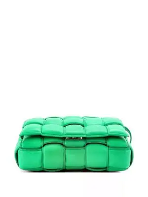 Bottega Veneta Cassette Padded Maxi Intrecciato Leather Crossbody Bag - Green
