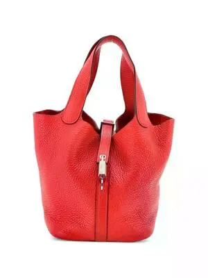Hermès Picotin Lock Clemence Pm Bucket Bag - Red