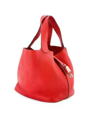 Hermès Picotin Lock Clemence Pm Bucket Bag - Red