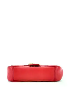 Gucci Gg Marmont Flap Bag Matelasse Leather Small - Red