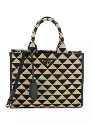 PRADA Symbole Shopper Jacquard Small Tote Bag