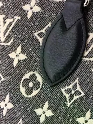 LOUIS VUITTON Onthego Mm Monogram Jacquard Denim Tote