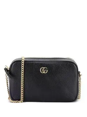 Gucci Gg Marmont Camera Bag Leather Mini Crossbody Bag - Black