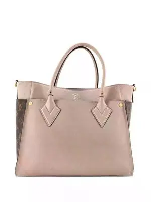 LOUIS VUITTON On My Side Leather With Monogram Canvas Mm Tote Bag - Brown