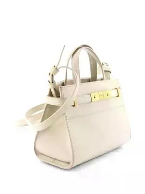 Saint Laurent Manhattan Nano Leather Shoulder Bag - White