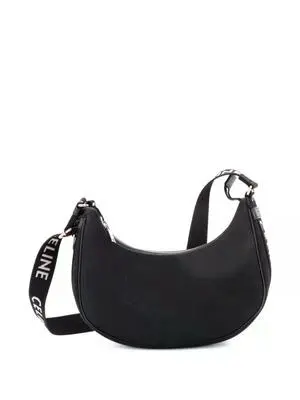 Celine Ava Shoulder Bag Triomphe Canvas Crossbody Bag - Black