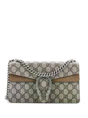 Gucci Dionysus Gg Coated Canvas Small Shoulder Bag With Crystal Embellished Metal - Brown