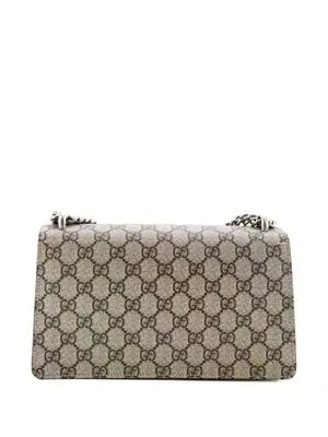 Gucci Dionysus Small Shoulder Bag Gg Coated Canvas With Crystal Embellished Metal - Brown