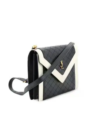 Saint Laurent Gaby Envelope Satchel Quilted Leather Crossbody Bag - Black
