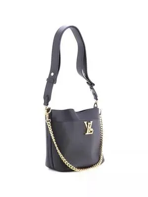 LOUIS VUITTON Lock And Walk Leather Bucket Bag - Black