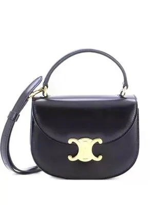 Celine Triomphe Besace Clea Top Handle Bag - Black