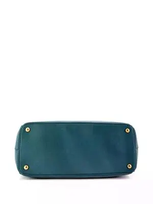 Prada Double Zip Lux Saffiano Leather Large Tote Bag - Blue