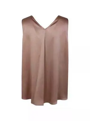Antonelli Firenze V-neck Satin Top - Neutrals