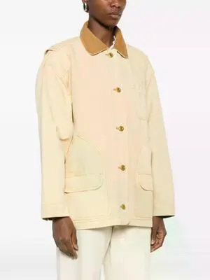 DÔEN Pascual Contrast-collar Coat - Yellow